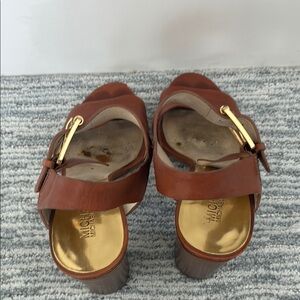 Michael Kors | Shoes | Michael Kors Leather Wood Block Heels | Poshmark